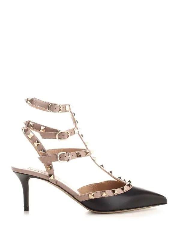 Valentino Garavani Rockstud Pumps With Ankle Strap - Black