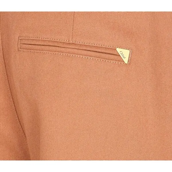 Chloé High-rise Flared Cotton Canvas Pants