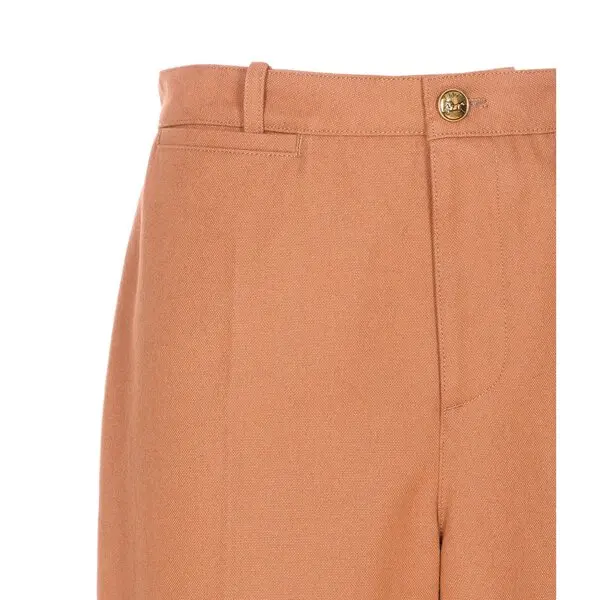 Chloé High-rise Flared Cotton Canvas Pants