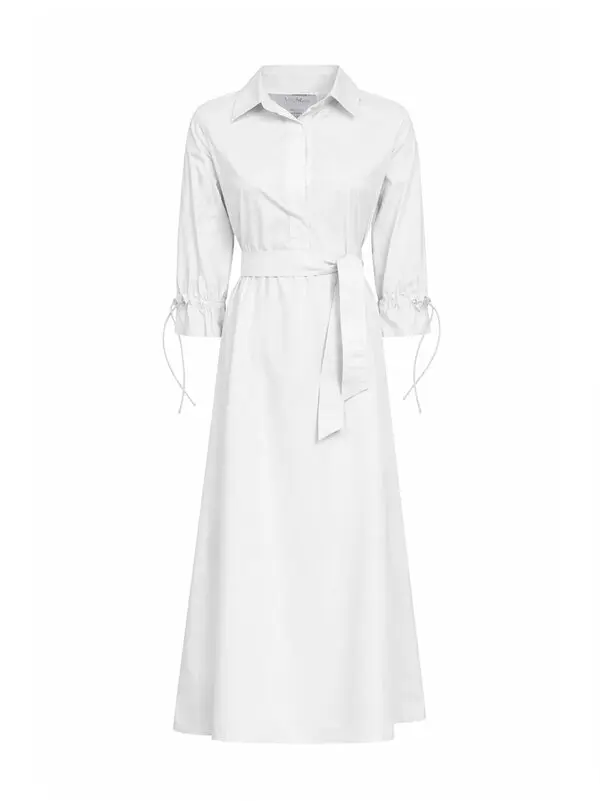 Max Mara White Cotton Poplin Dress