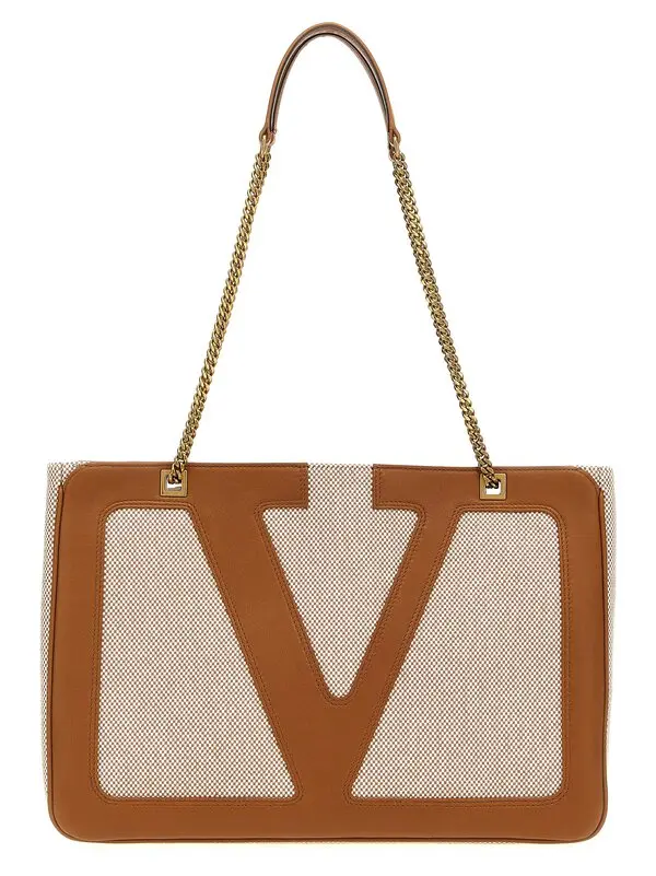 Valentino Garavani Viva Superstar Midi Shopping Bag - Cream