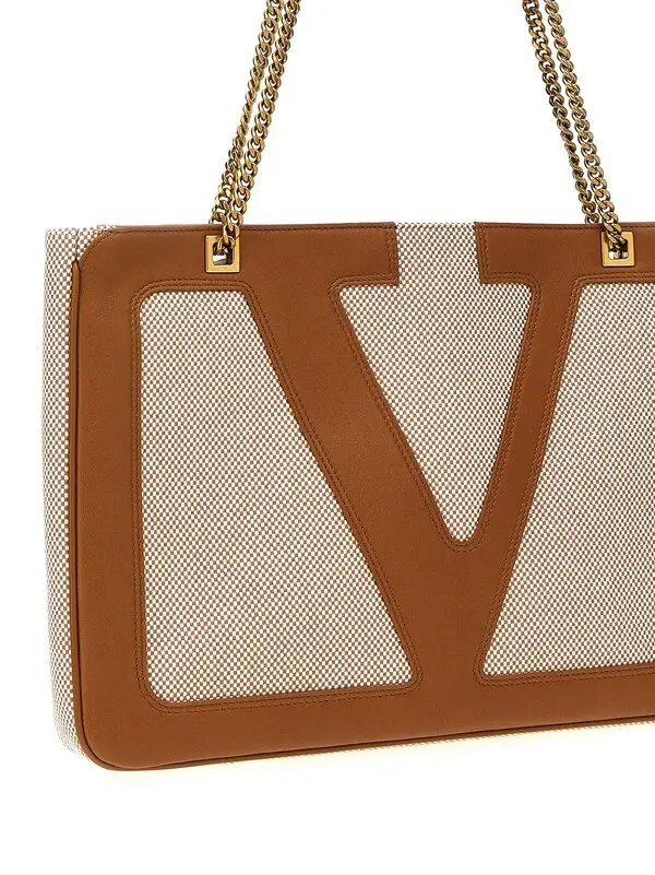 Valentino Garavani Viva Superstar Midi Shopping Bag - Cream