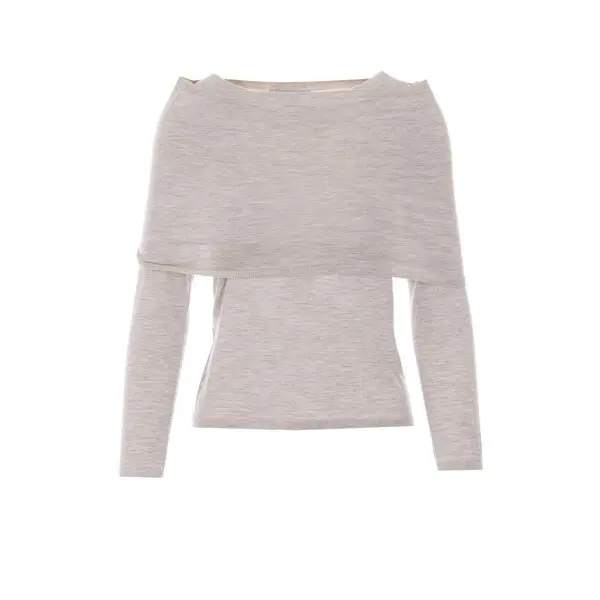 Max Mara Long Sleeve Boatneck Top - Cream