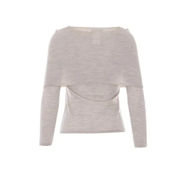 Max Mara Long Sleeve Boatneck Top - Cream