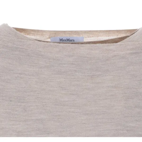 Max Mara Long Sleeve Boatneck Top - Cream