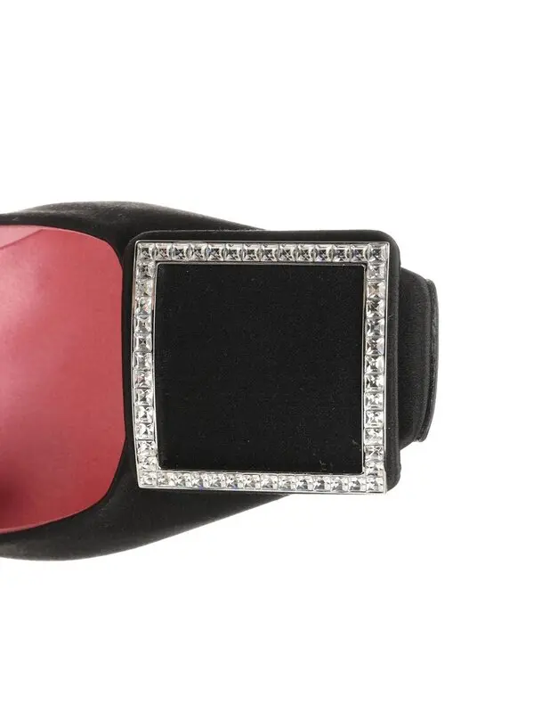 ROGER VIVIER Trompette Crystal Buckle Silk-blend Satin Pumps