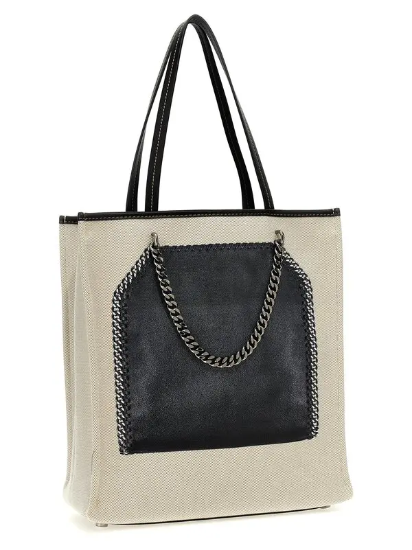 Stella McCartney Canvas Shopping Bag With Trompe L'oeil Print And Chain Detail - Multicolor