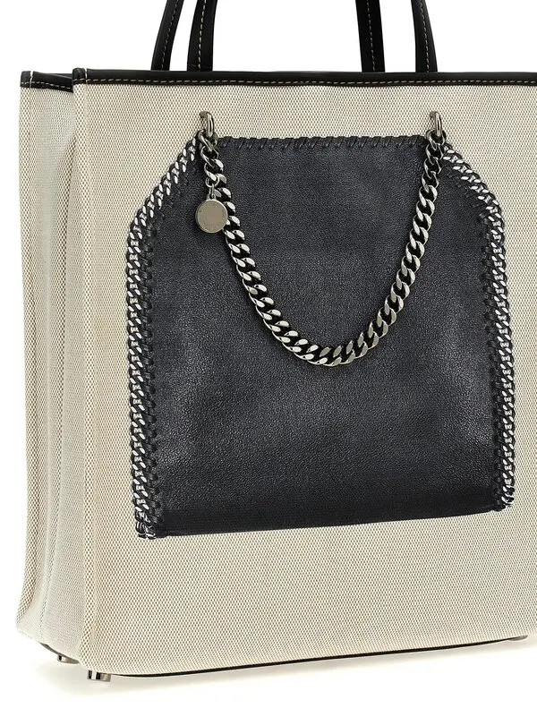 Stella McCartney Canvas Shopping Bag With Trompe L'oeil Print And Chain Detail - Multicolor