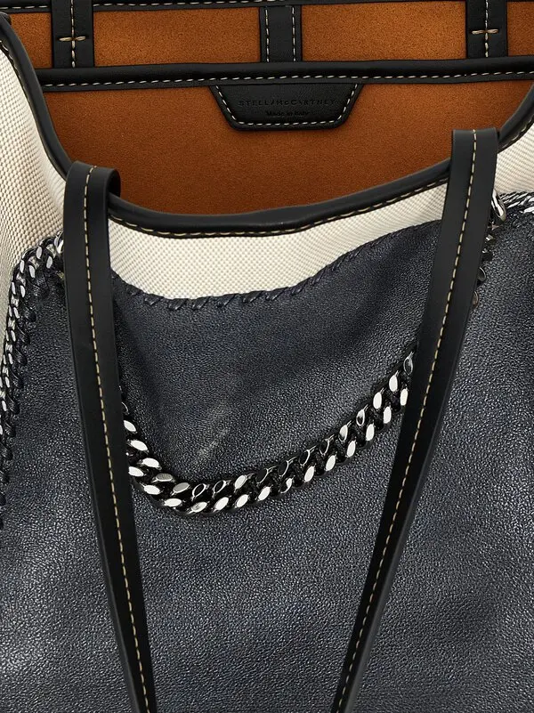 Stella McCartney Canvas Shopping Bag With Trompe L'oeil Print And Chain Detail - Multicolor