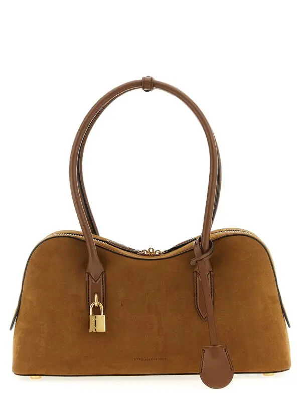 Stella McCartney Ryder Shoulder Bag With Padlock Detail - Brown