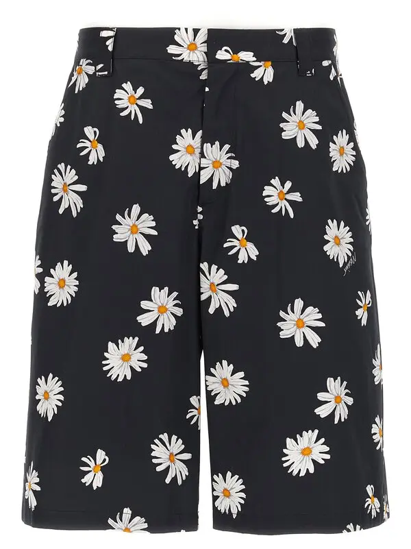 Moschino Margherite" Print Cotton Satin Bermuda Shorts