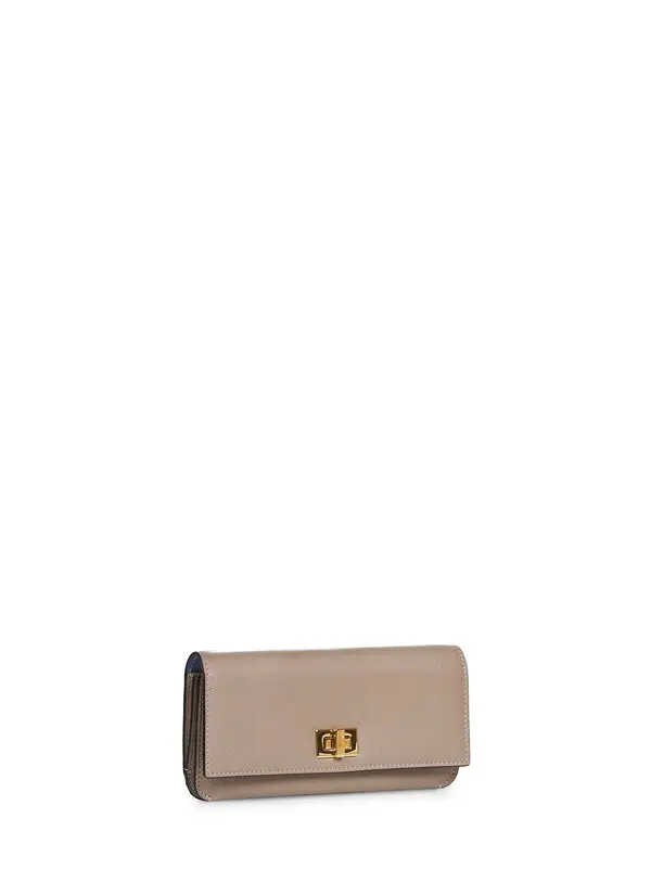 Fendi Dove Grey Leather Way Continental Wallet - Multicolor