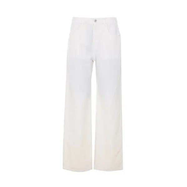 Brunello Cucinelli High-waisted Wide Leg Jeans - White