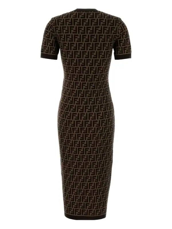 Fendi Ff Jacquard Cotton Dress