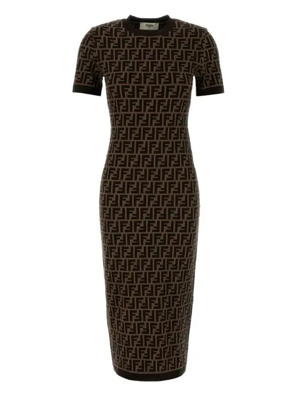 Fendi Ff Jacquard Cotton Dress