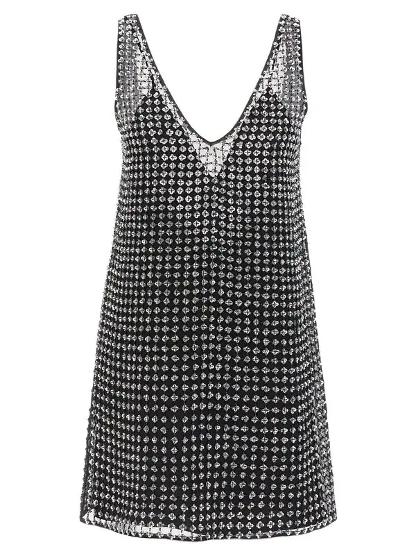 Max Mara Rita Sleeveless Embroidered Organza Minidress