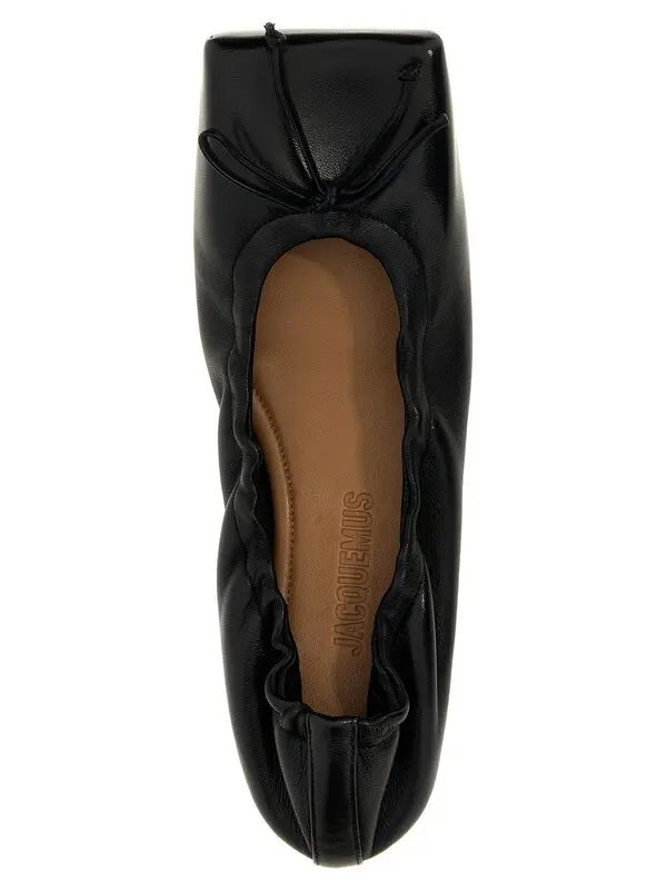 Jacquemus Les Ballerines Ballet Leather Flat Shoes - Black