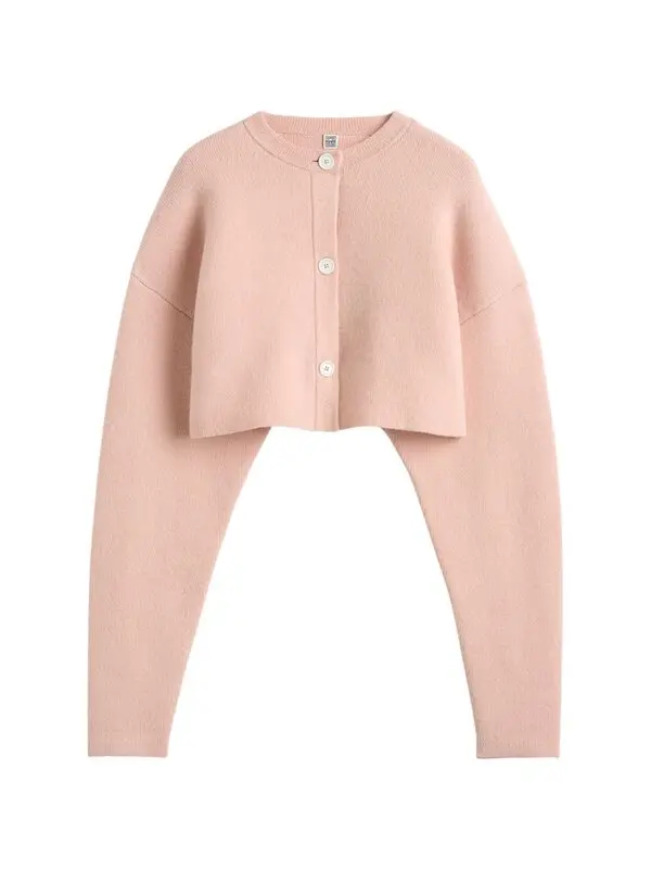 TOTEME Cropped Wool Cardigan - Multicolor