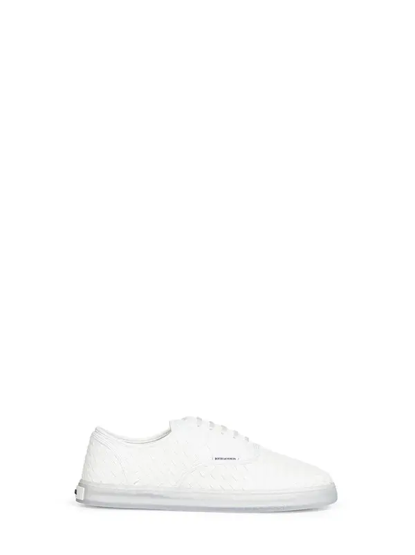 Bottega Veneta Serena Sneakers In White Intrecciato Nappa Leather - Multicolor