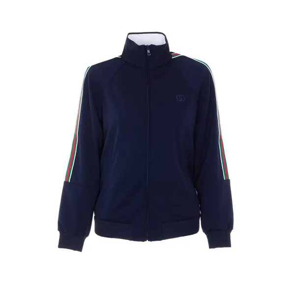 Gucci Technical Jersey Jacket With Zipper And Web Detail