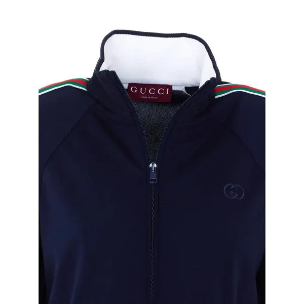 Gucci Technical Jersey Jacket With Zipper And Web Detail