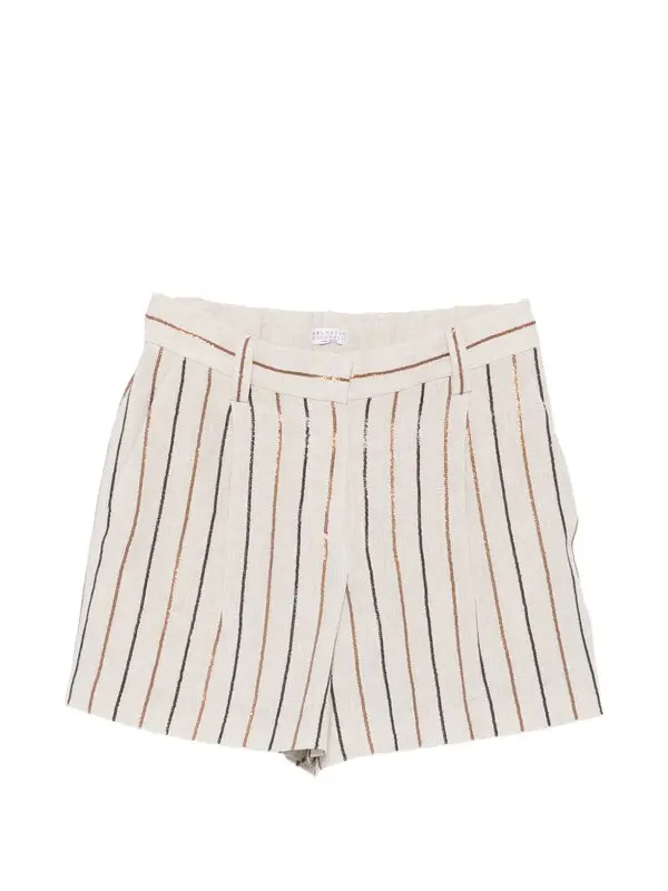 Brunello Cucinelli Striped Linen Shorts - Multicolor