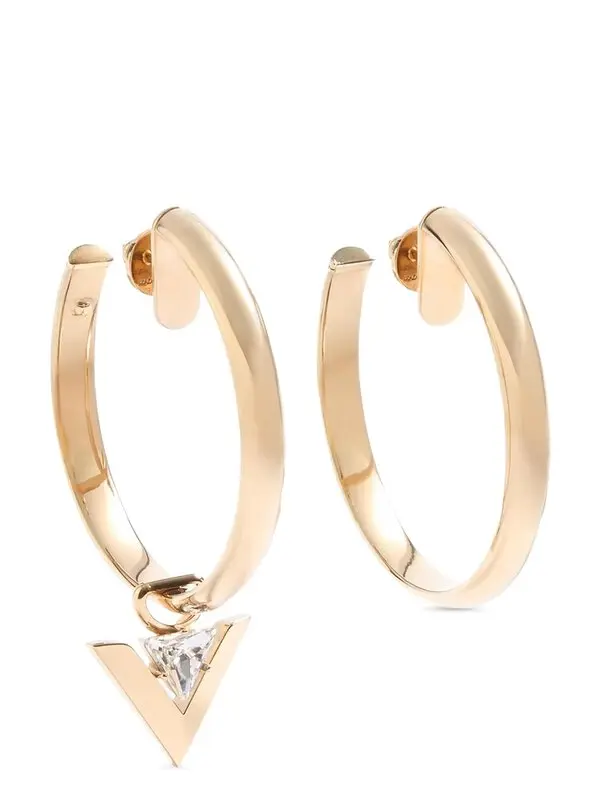 Valentino Garavani Open Hoop Earrings With Crystal Pendant
