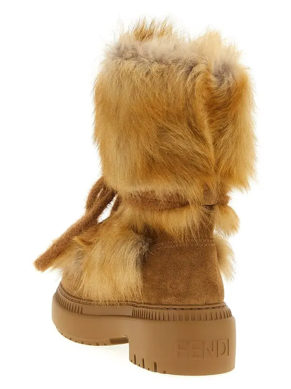 Fendi Apres Chic Sheepskin And Fur Boots