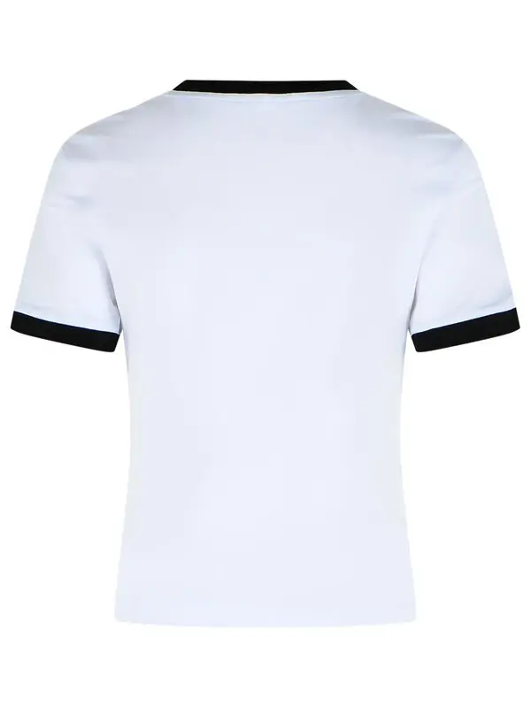 Versace Viscose T-shirt With Contrast Logo - White