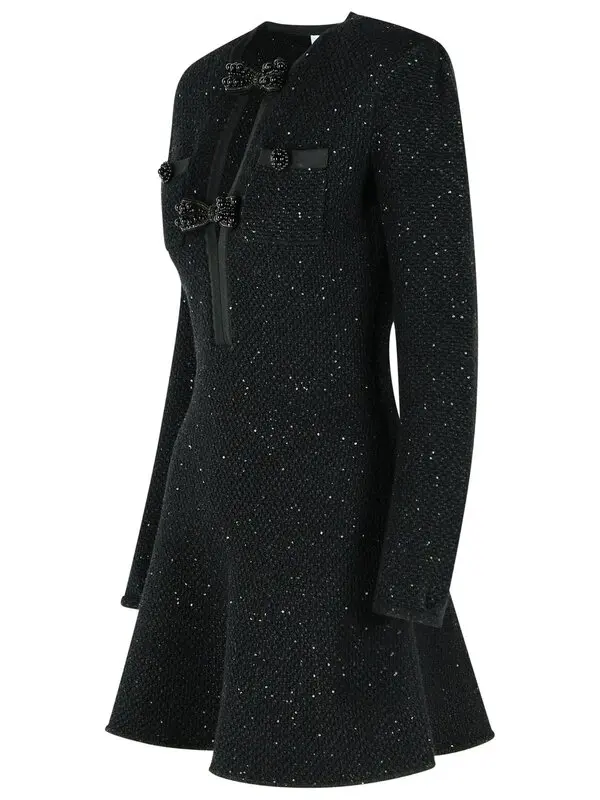 SELF-PORTRAIT Sequin Embellished Cotton Blend Dress