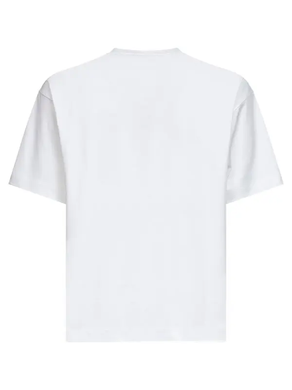 Giorgio Armani Ivory Cotton Interlock Jersey T-shirt