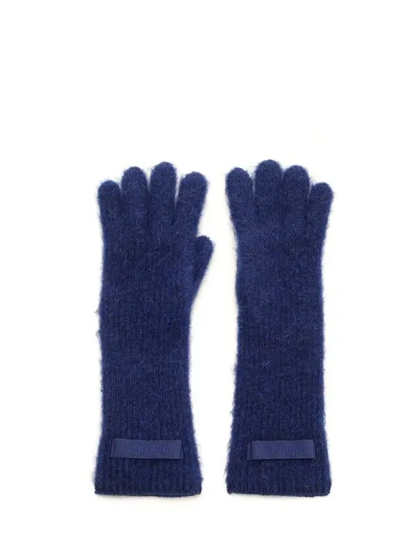 Jacquemus Ribbed Alpaca Wool Gloves - Blue