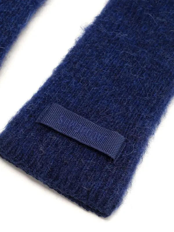 Jacquemus Ribbed Alpaca Wool Gloves - Blue