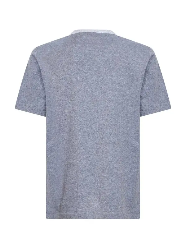 Brunello Cucinelli Grey Cotton Jersey Printed T-shirt