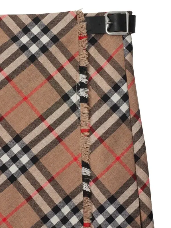 Burberry Check Wool Blend Mini Skirt - Multicolor