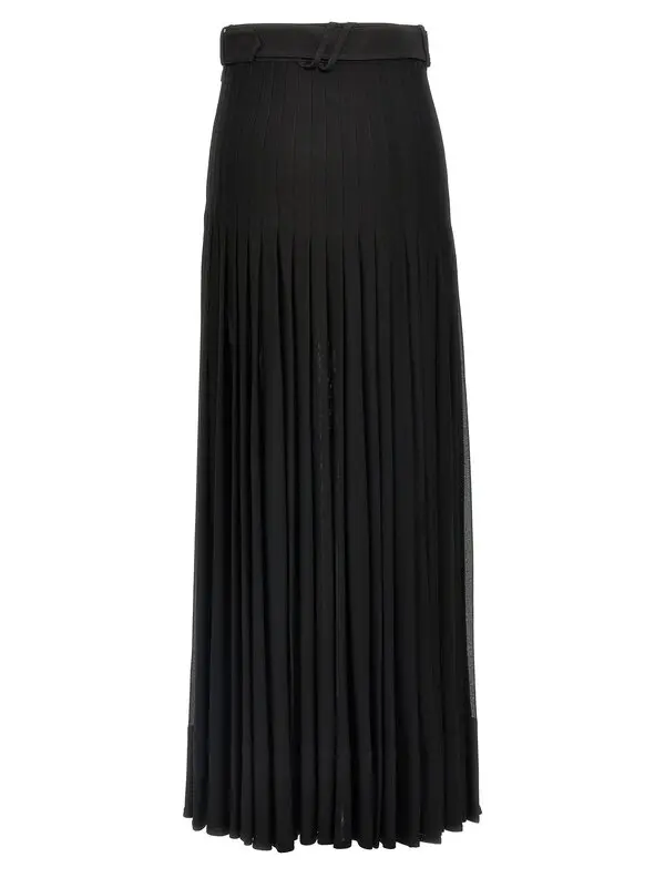 Burberry Pleated Semi-transparent Viscose Skirt