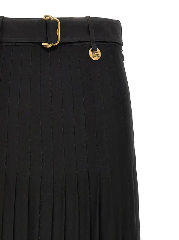 Burberry Pleated Semi-transparent Viscose Skirt