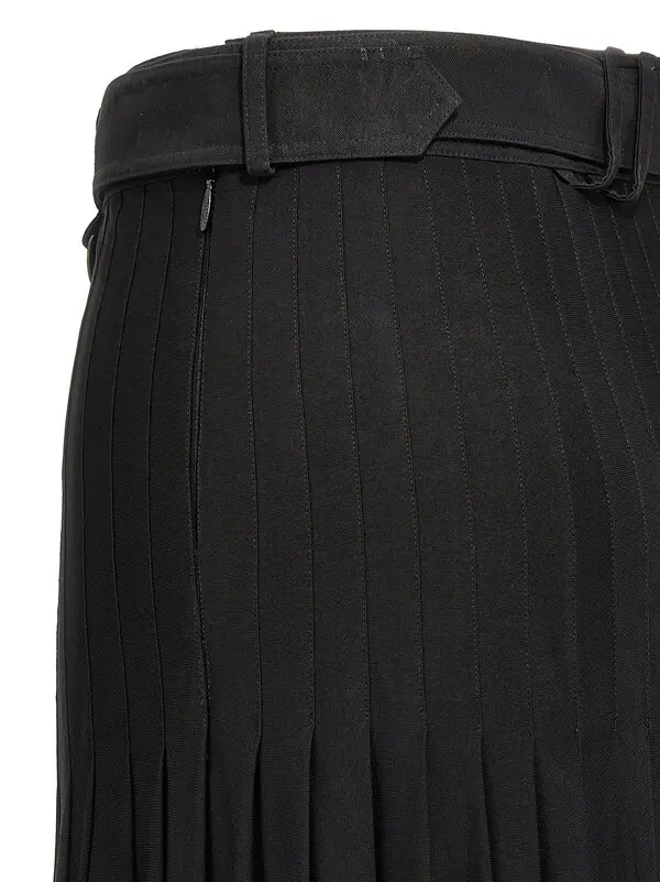 Burberry Pleated Semi-transparent Viscose Skirt