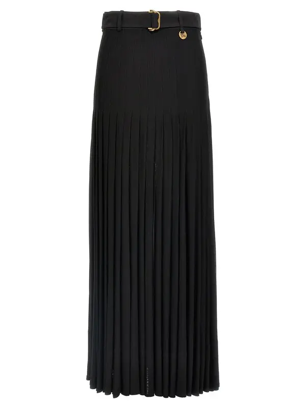 Burberry Pleated Semi-transparent Viscose Skirt - Black