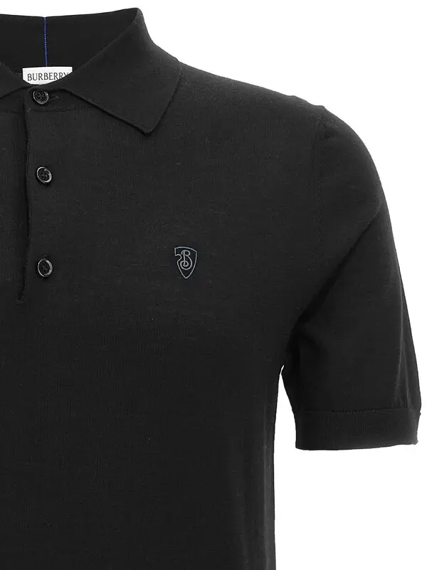 Burberry Wool Polo Shirt - Black
