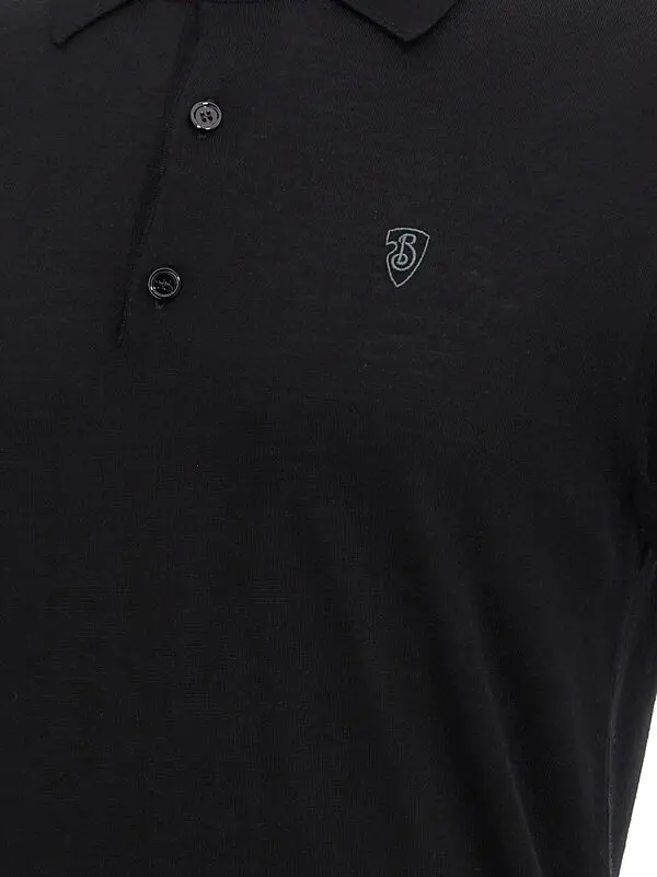 Burberry Wool Polo Shirt - Black