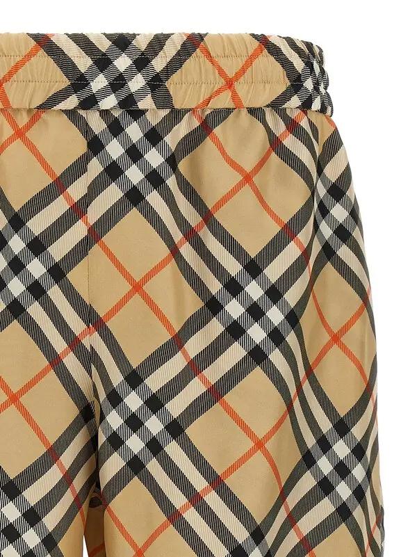 Burberry Silk Check Print Bermuda Shorts - Cream