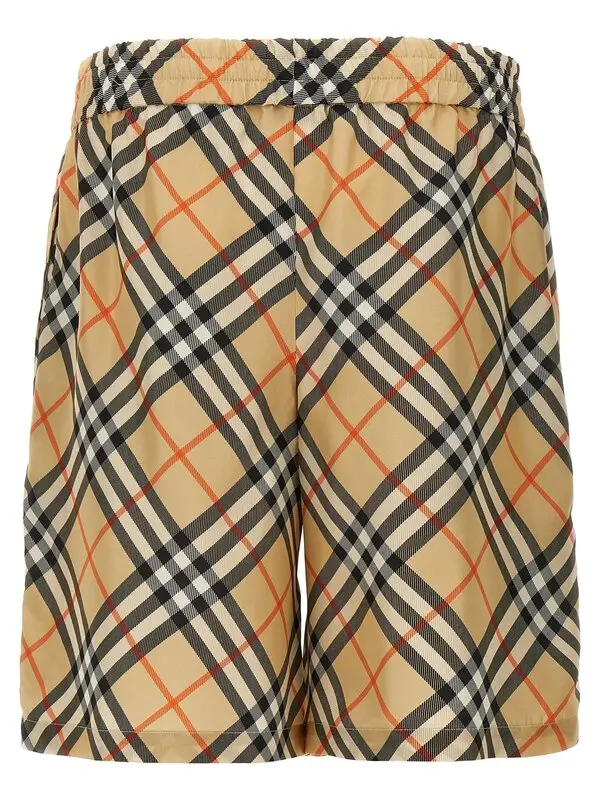 Burberry Silk Check Print Bermuda Shorts