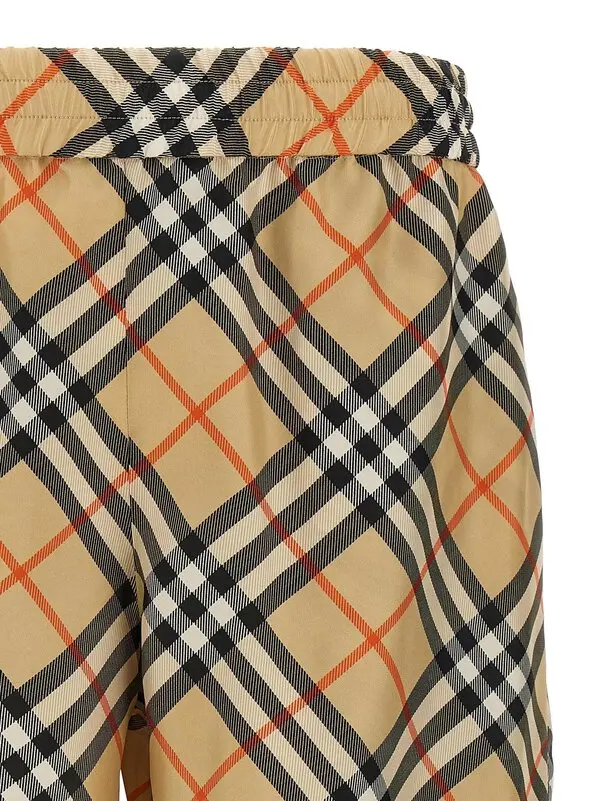 Burberry Silk Check Print Bermuda Shorts