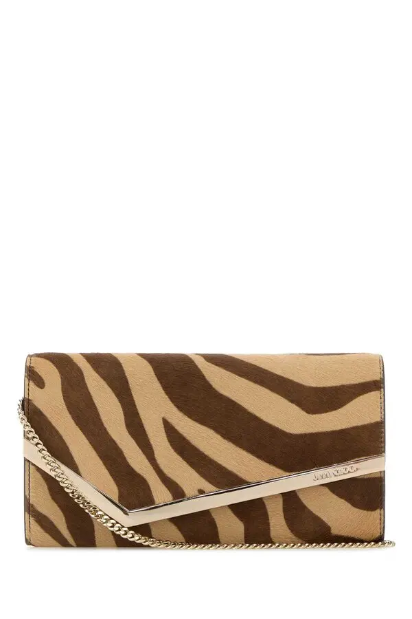 JIMMY CHOO Printed Calf Hair Emmie Clutch - Multicolor