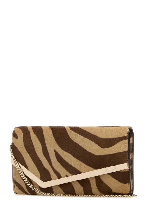 JIMMY CHOO Printed Calf Hair Emmie Clutch - Multicolor