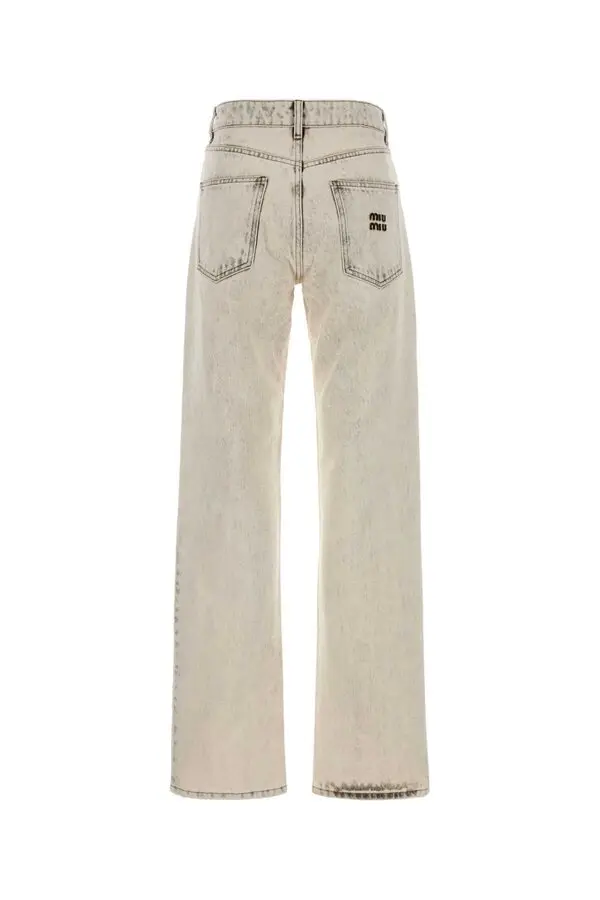 Miu Miu Ivory Denim Jeans - White