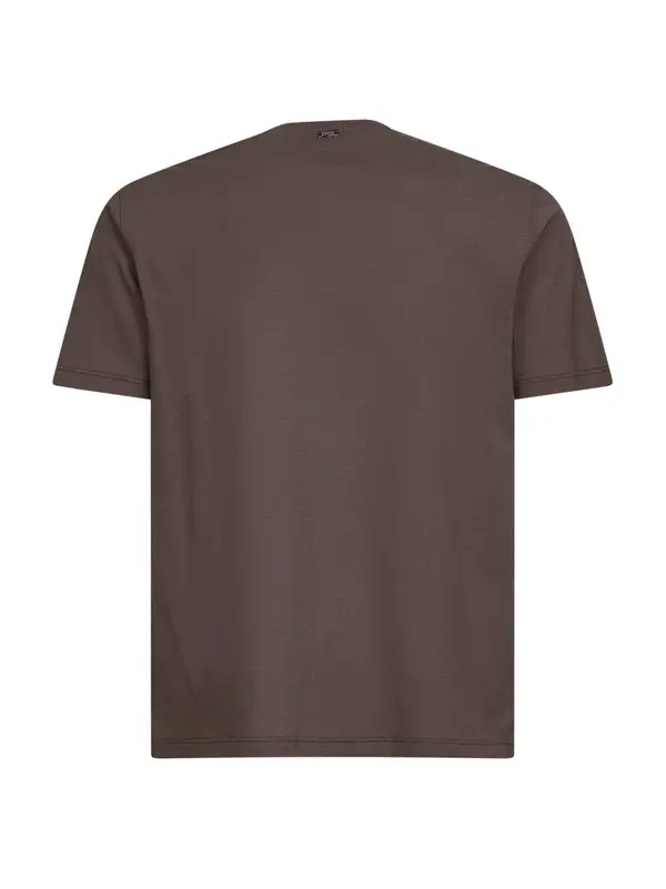 Herno Brown Lightweight Crepe Voile Jersey T-shirt