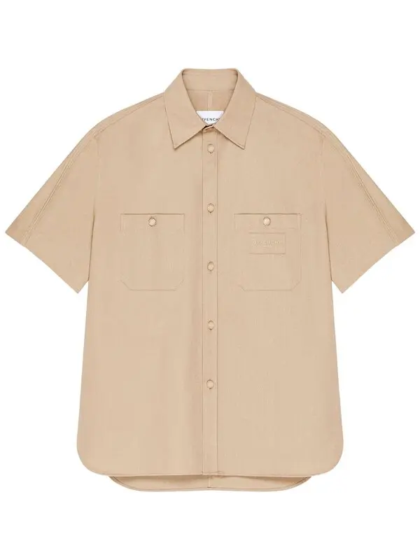 Givenchy Couture Seam Cotton Shirt With Paris Patch - Multicolor