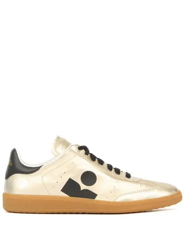 Isabel Marant Étoile Metallic Leather Sneakers - Silver